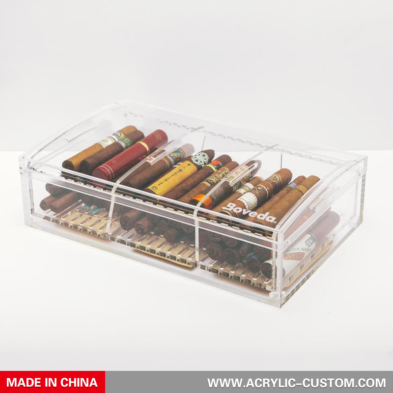 Wholesale Acrylic Humidors, Clear Cigar Boxes with Custom Logo
