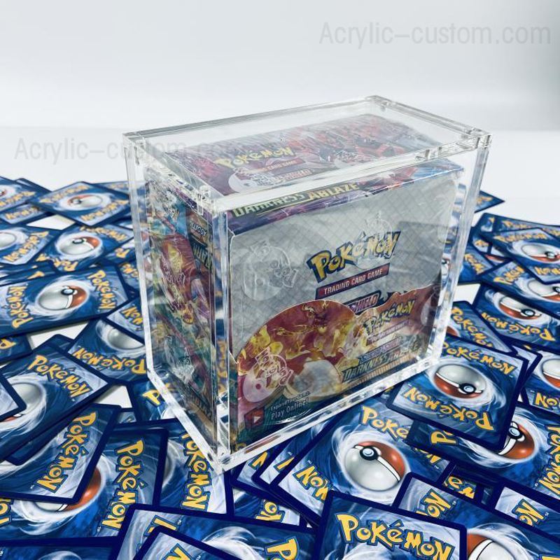 Custom Clear Acrylic Pokemon Booster Box with Magnetic Lid