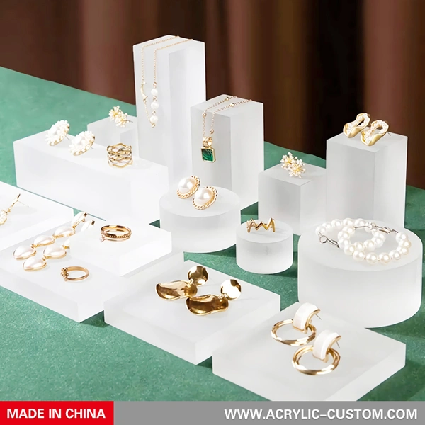 Jewelry Ring Display Block - Frosted Plexiglass Block Jewelry Ring Display Block - Frosted Plexiglass Block