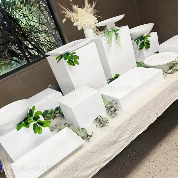 Custom Acrylic Risers - White Acrylic Display Risers Custom Acrylic Risers - White Acrylic Display Risers