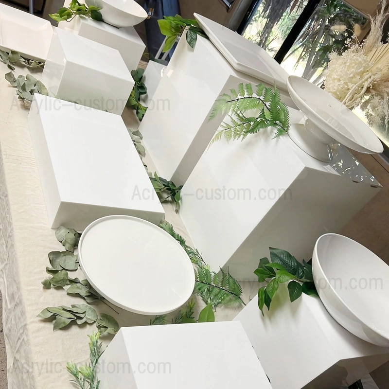 Custom Acrylic Risers - White Acrylic Display Risers Custom Acrylic Risers - White Acrylic Display Risers