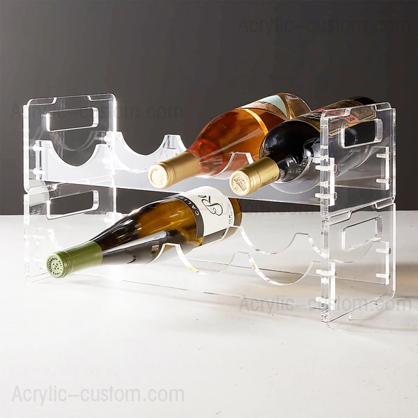 Acrylic Wine Bottle Holder - Stackable Clear Acrylic Wine Rack Acrylic Wine Bottle Holder - Stackable Clear Acrylic Wine Rack