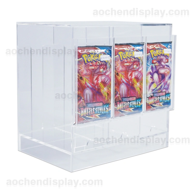 Acrylic 3 Slot Tcg Booster Pack Dispenser Pokemon Pack Dispensers