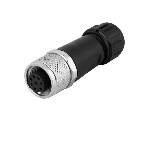 Conector de montaje de cable hembra m12 de 8 pines con prensaestopas pg7