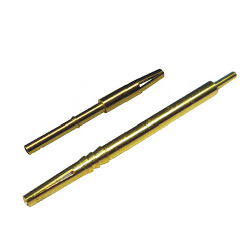 Gold planted machined male contact pins
