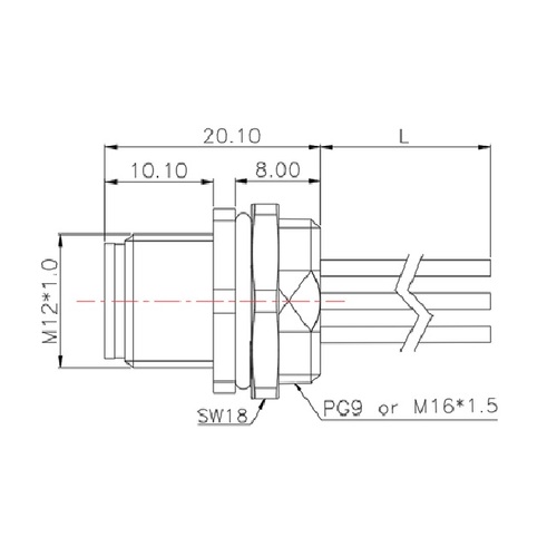 conector estándar m12 compatible con binder
