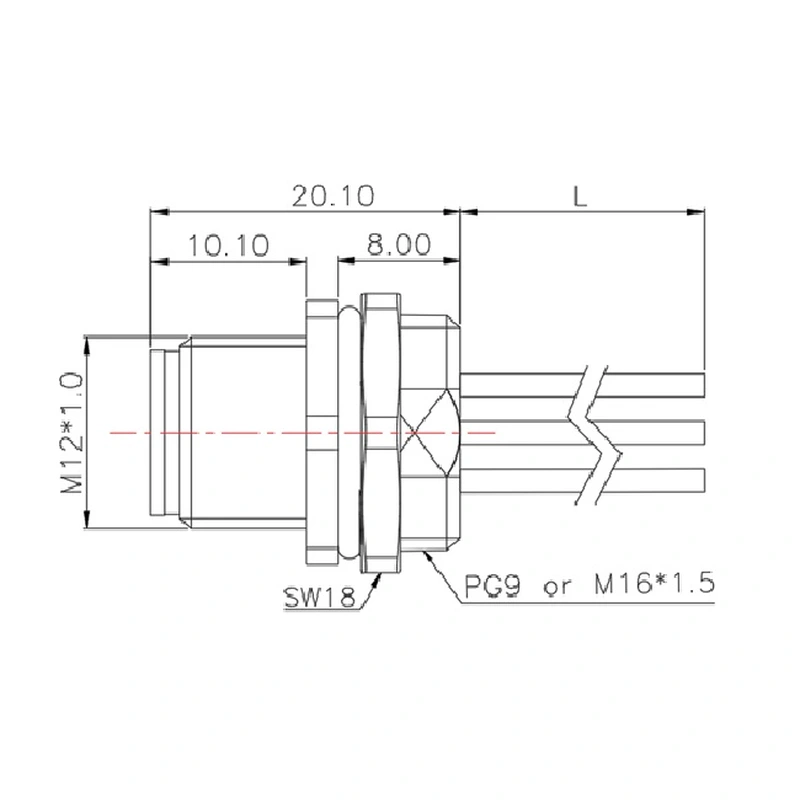 conector estándar m12 compatible con binder