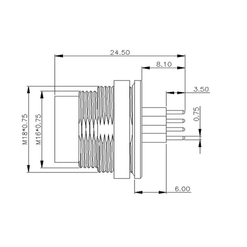 montaje en panel m16 montaje trasero con conexión pcb de soldadura por ...