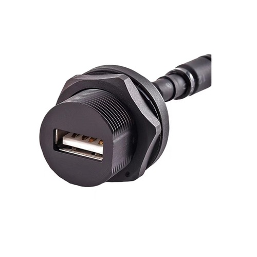 Waterproof USB panel mount connector