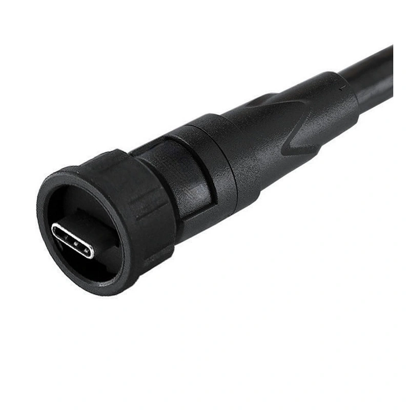 Waterproof USB type C male cable assemblies