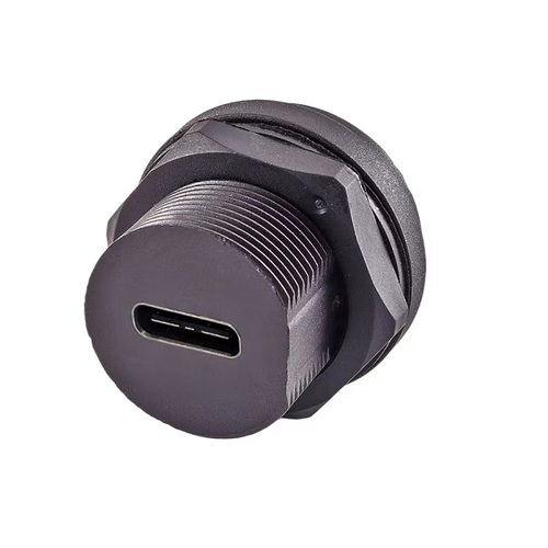 Waterproof type C female panel mount connector