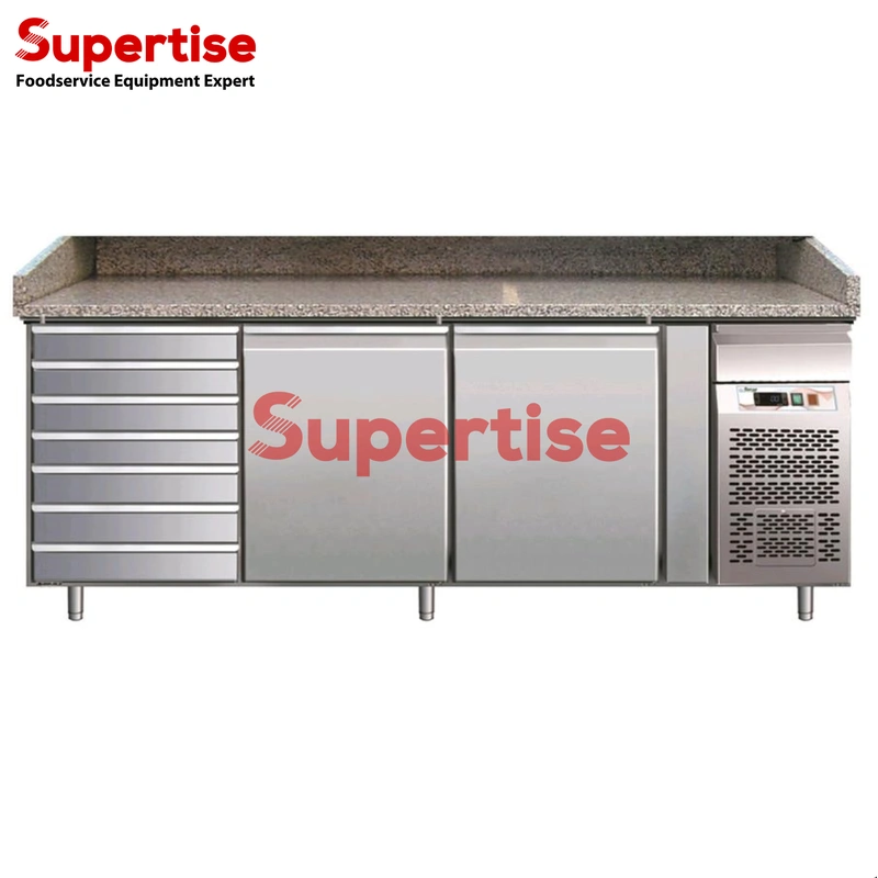 marble pizza prep table